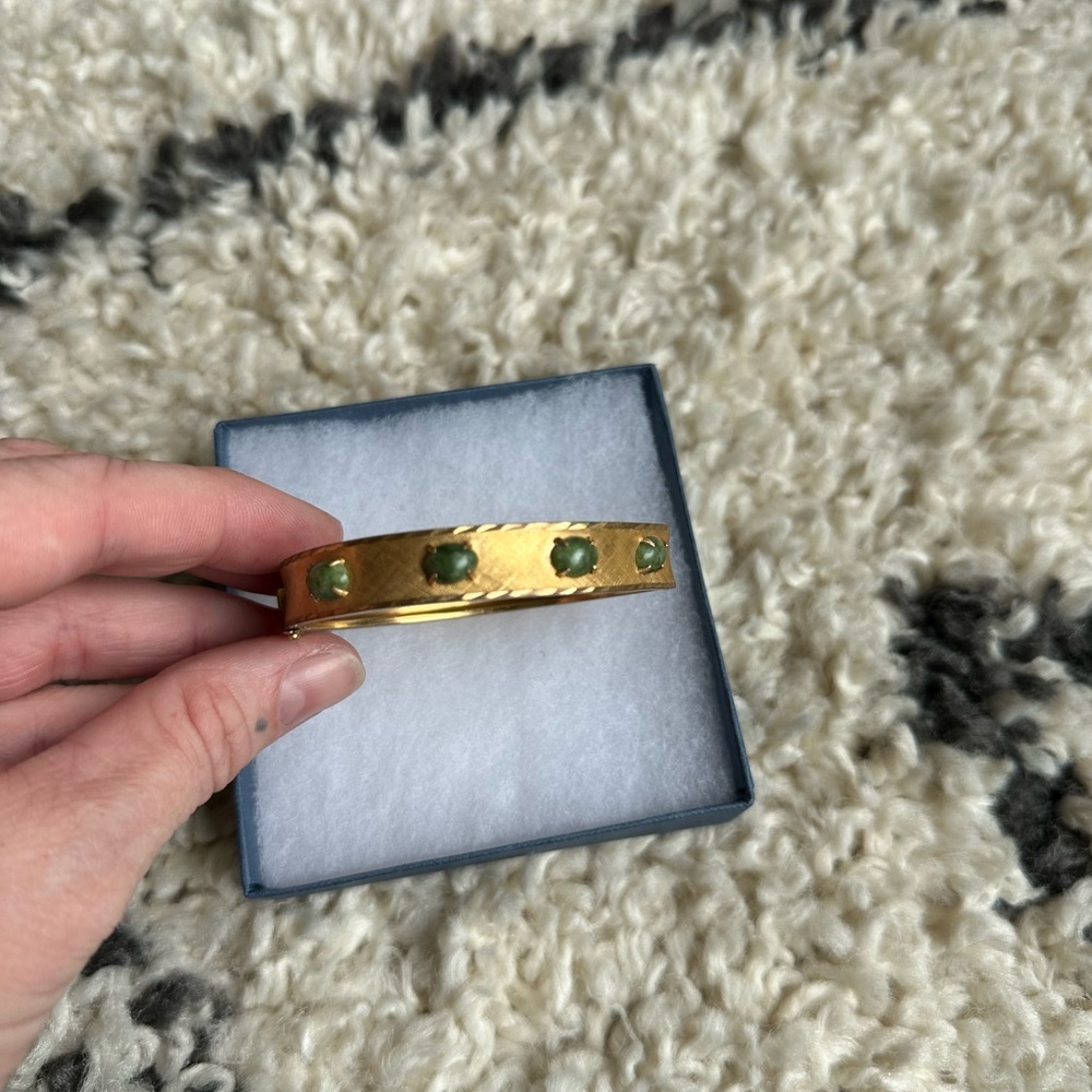 Vintage 2k Gf Gold Bangle Bracelet - Gem
